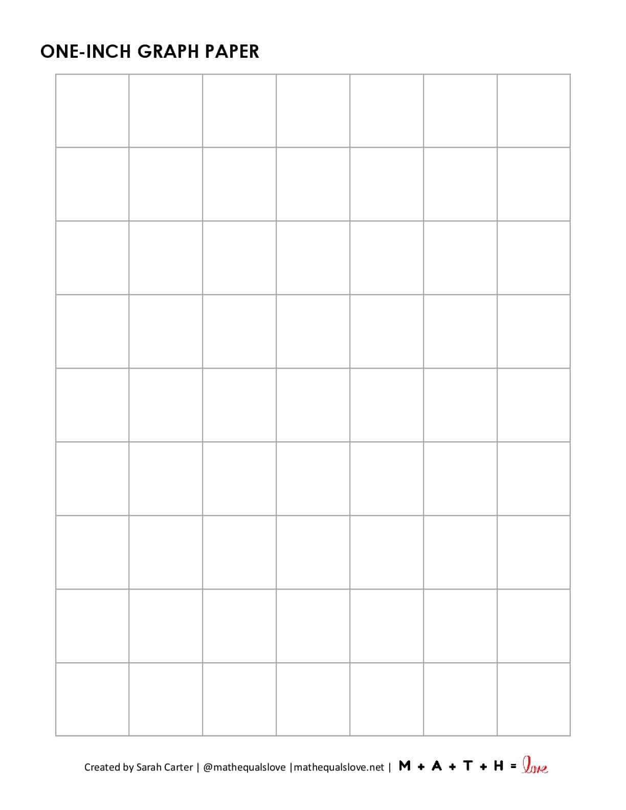 Free Printable Graph Paper (1 Inch Grid) PDF Format