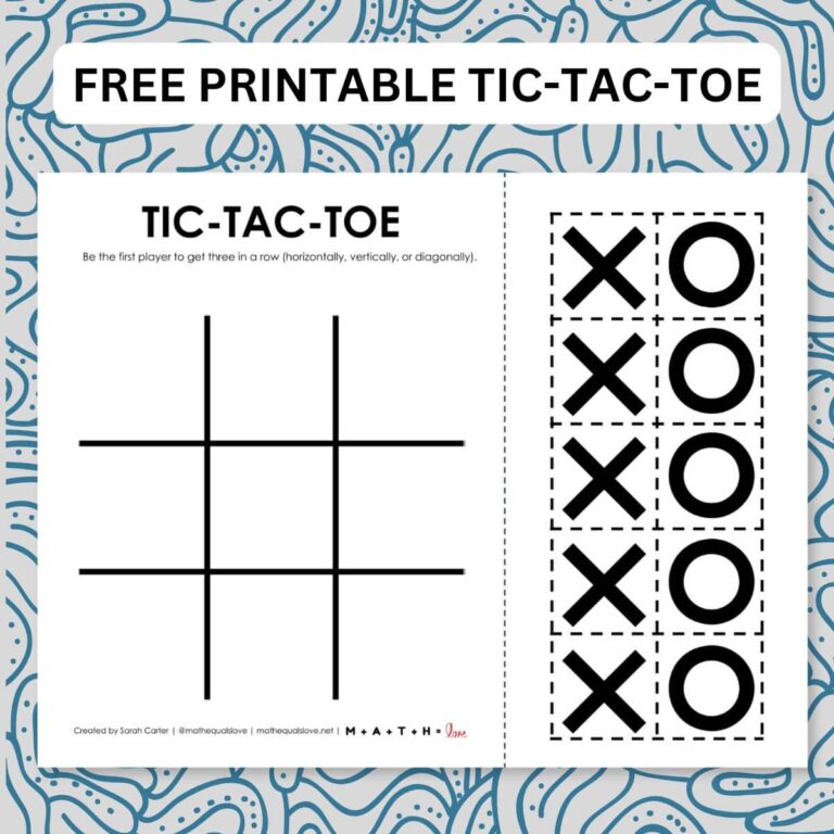 Tic Tac Toe Board Printable (Free PDF Templates)
