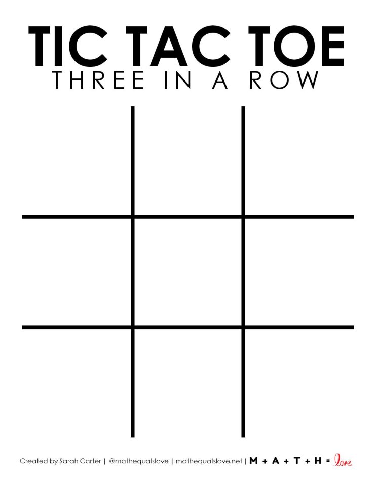 Tic Tac Toe Board Printable (Free PDF Templates)