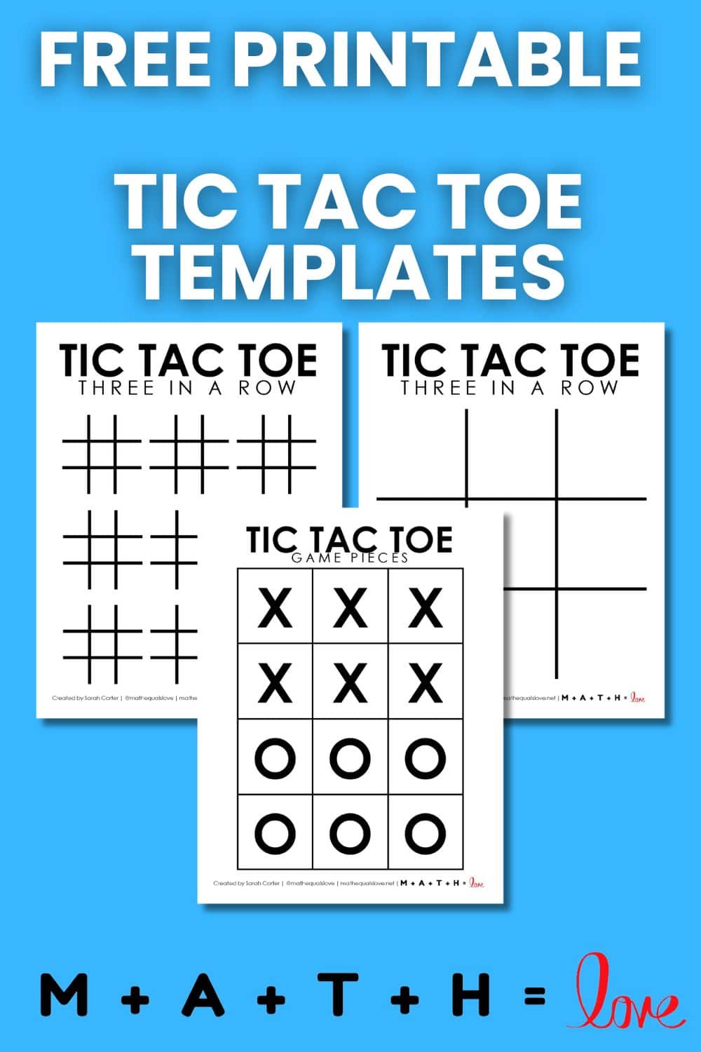 Tic Tac Toe Board Printable (Free PDF Templates)