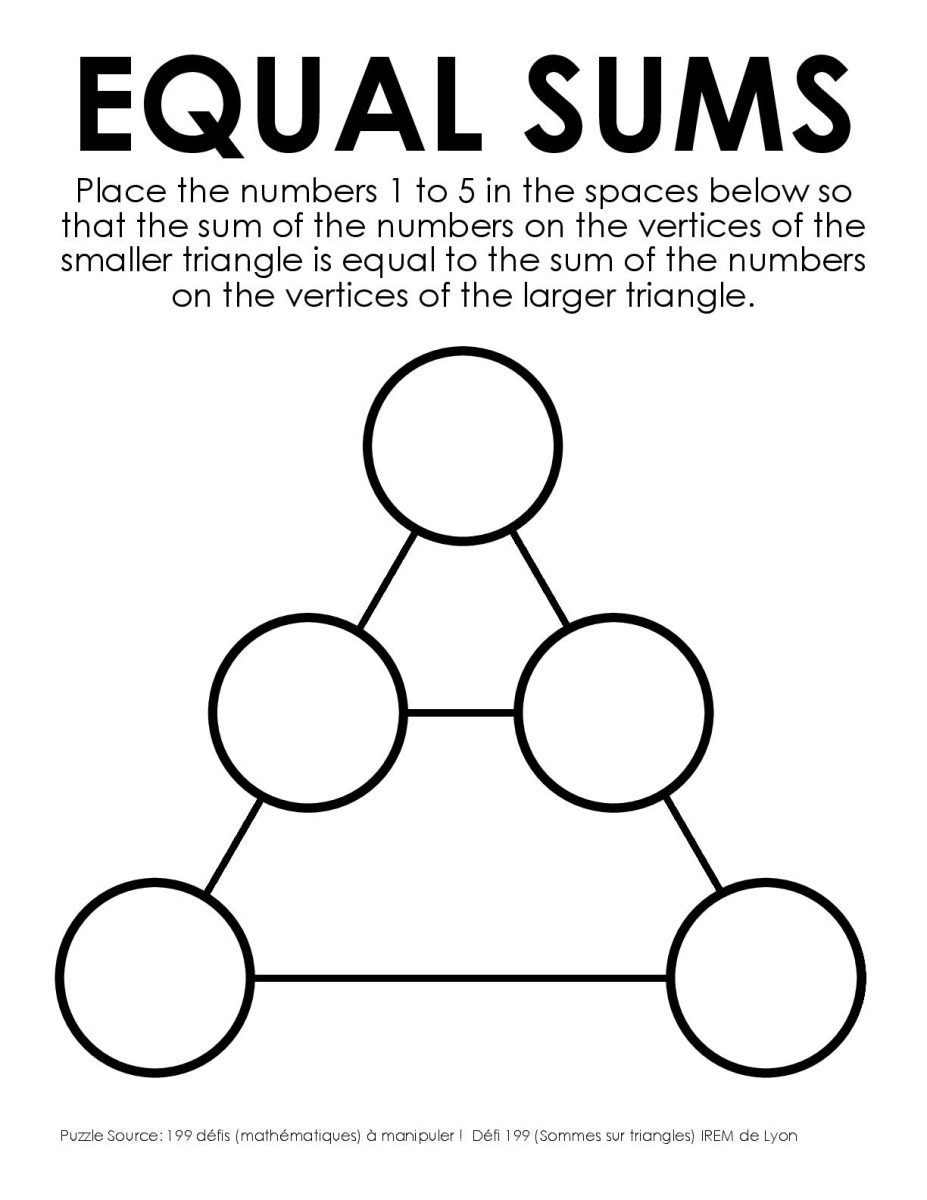 Equal Sums Puzzle (Free Printable PDF)