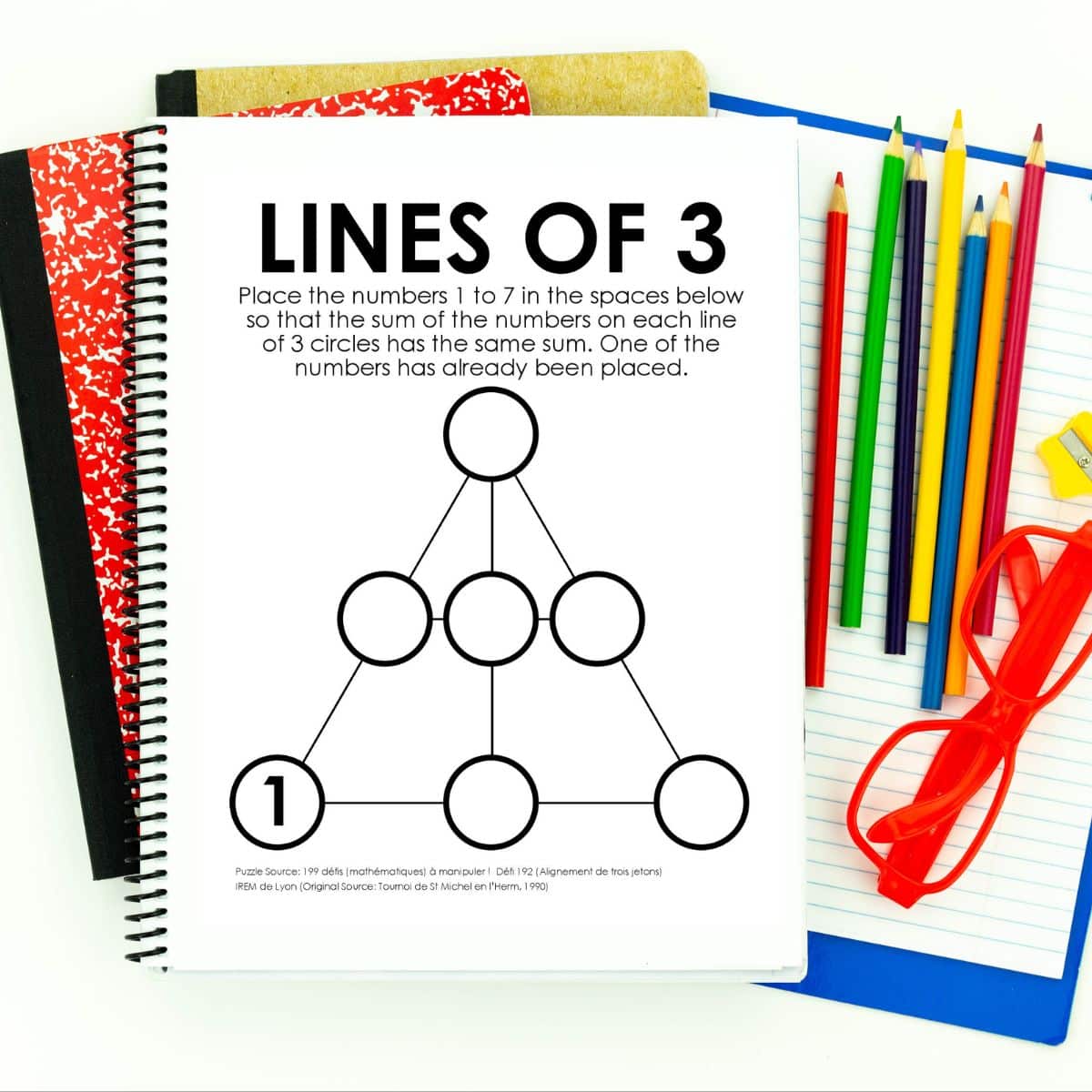 Lines of 3 Puzzle (Free Printable PDF)