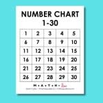 Printable Number Chart 1-30 (Free PDF Templates)