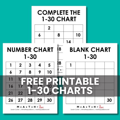 Printable Number Chart 1-30 (Free PDF Templates)