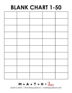 Printable Number Chart 1-50 (Free PDF Templates)