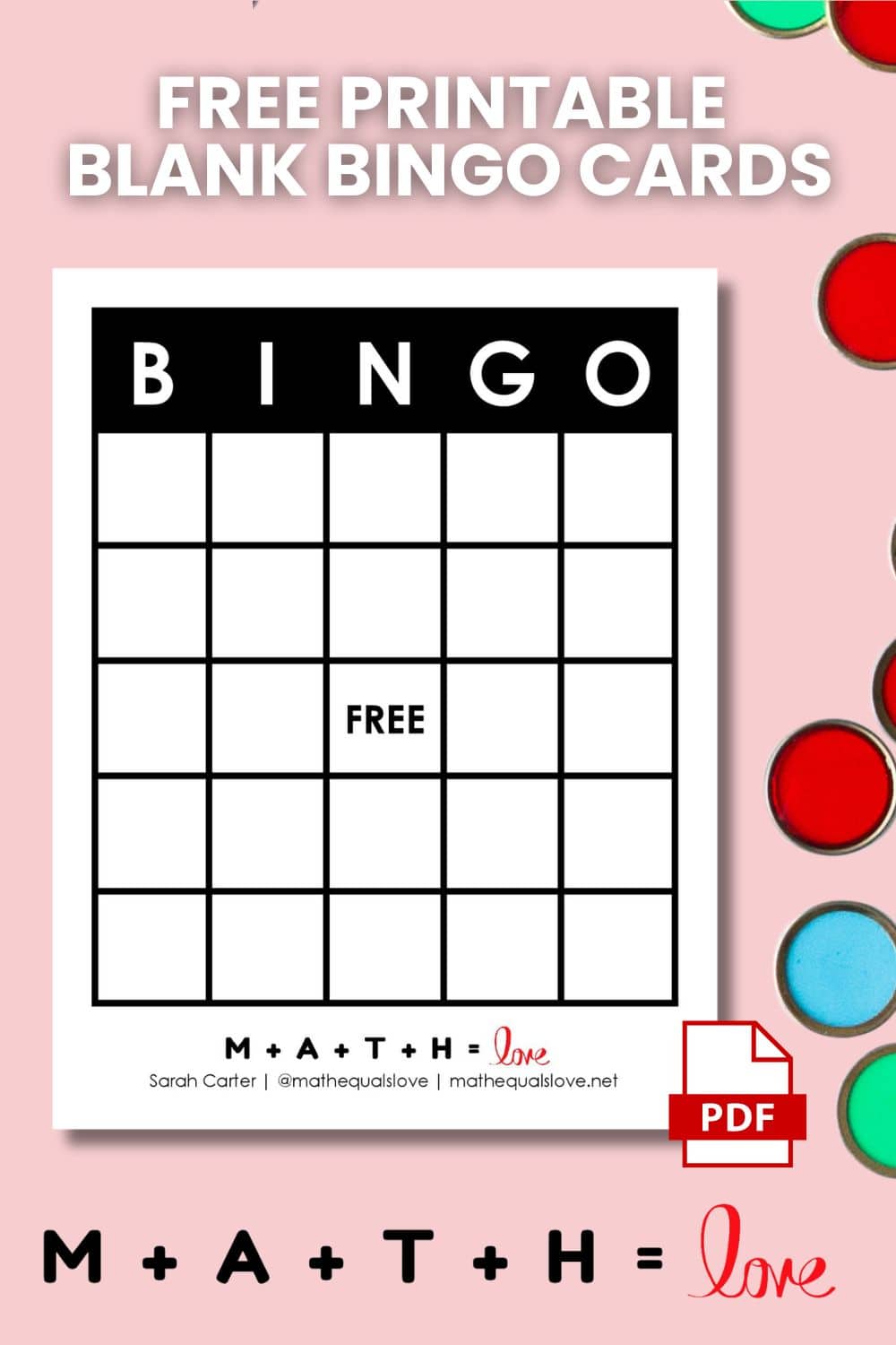 Free Printable Blank Bingo Card Template (PDF)