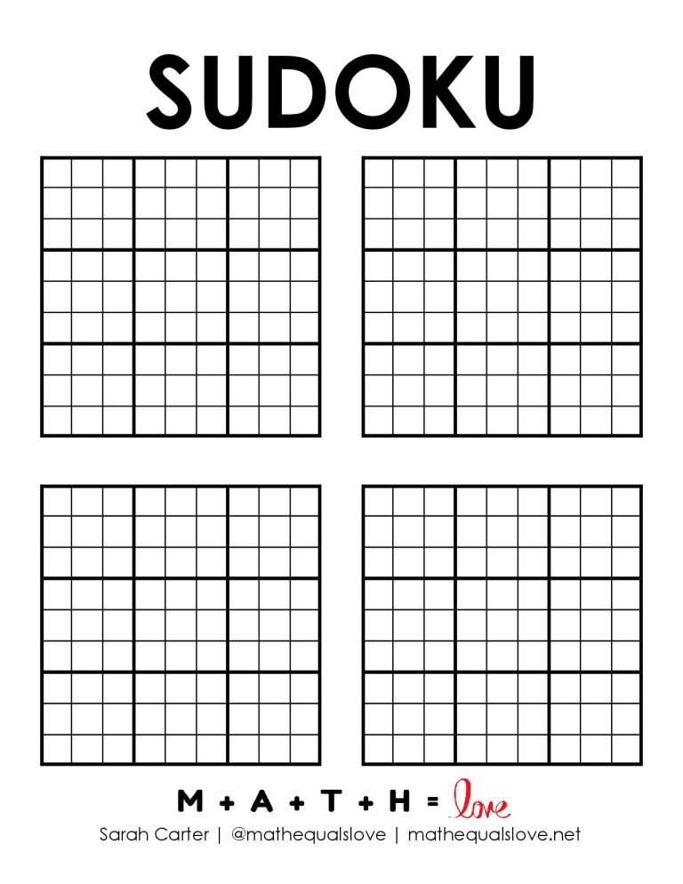 Blank Printable 9x9 Sudoku Grids (Free PDF Download)