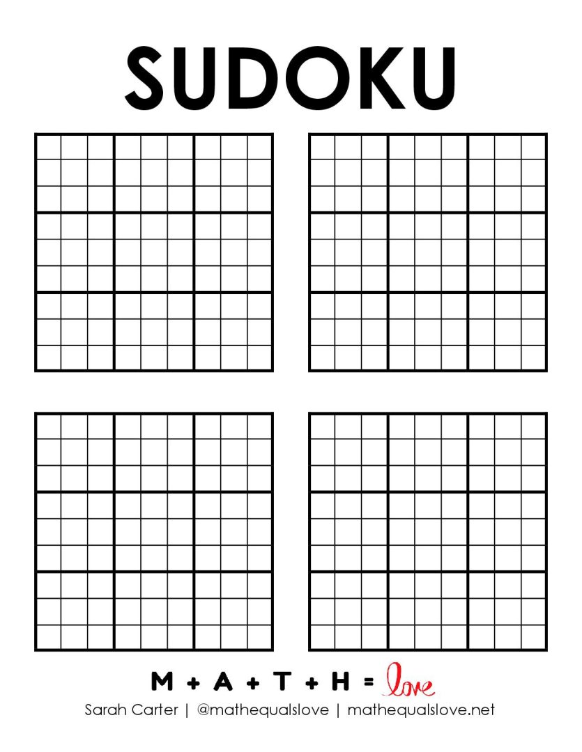 Blank Printable 9x9 Sudoku Grids (Free PDF Download)