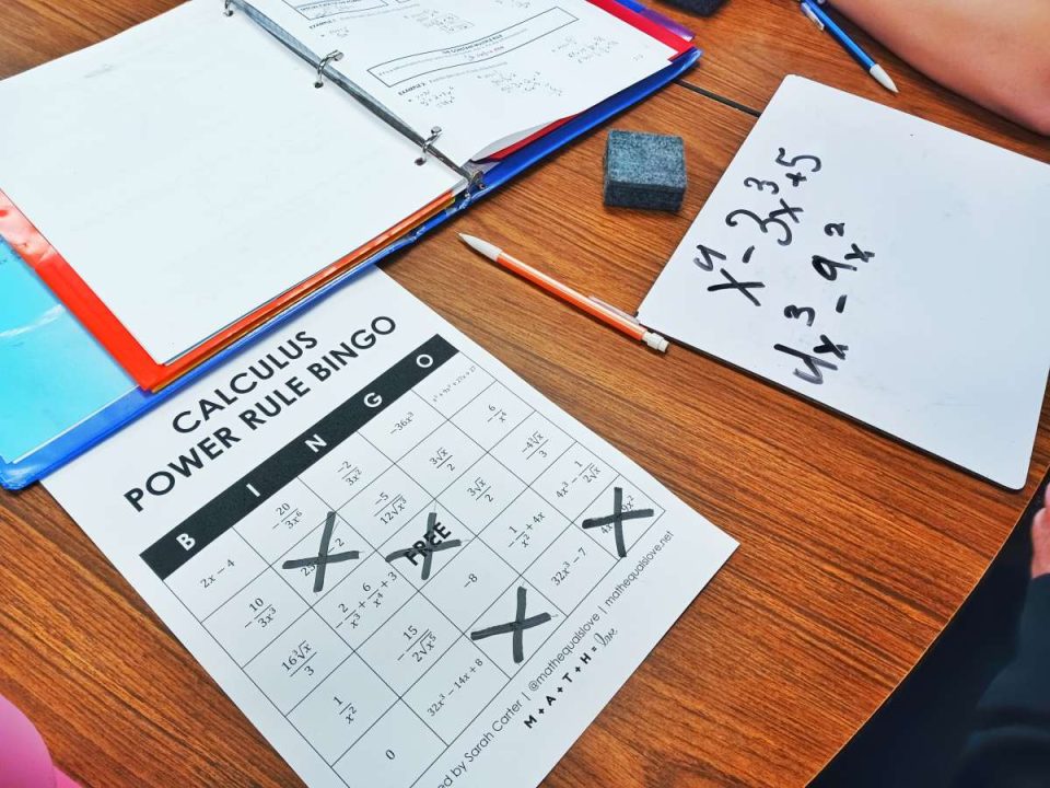 Calculus Power Rule Bingo Activity for Derivatives FREE PDF