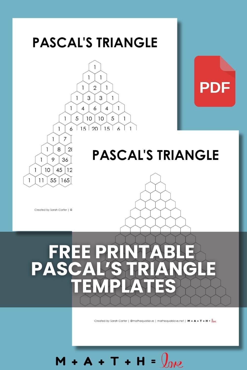Pascal's Triangle Templates - Blank and Filled PDF