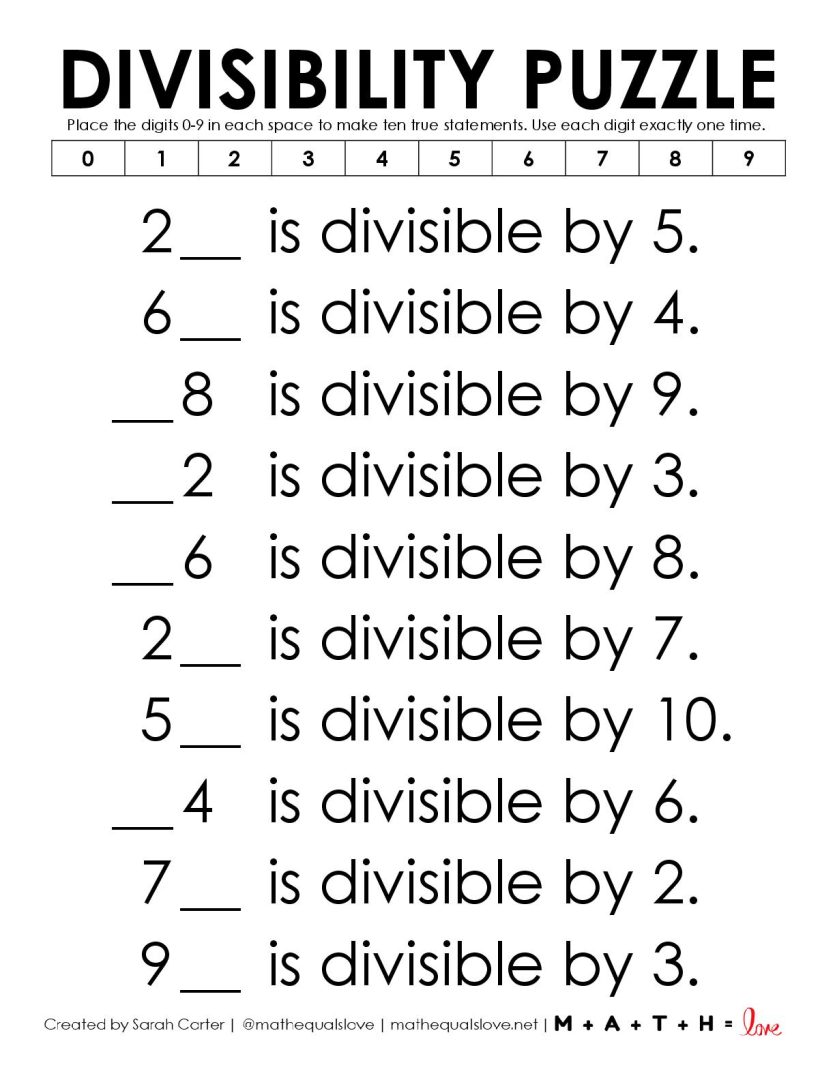 Divisibility Puzzle | Math = Love