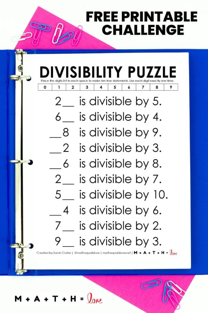 Free Printable Math Puzzles for the Classroom (FREE PDFs)