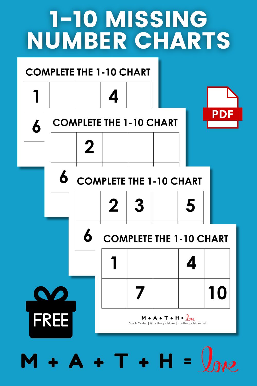 1-10 Number Chart for Kids (Free Printable PDF)