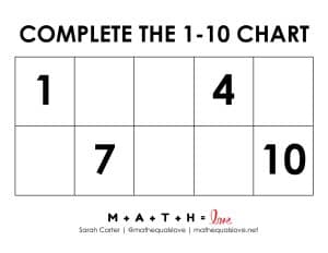1-10 Number Chart for Kids (Free Printable PDF)