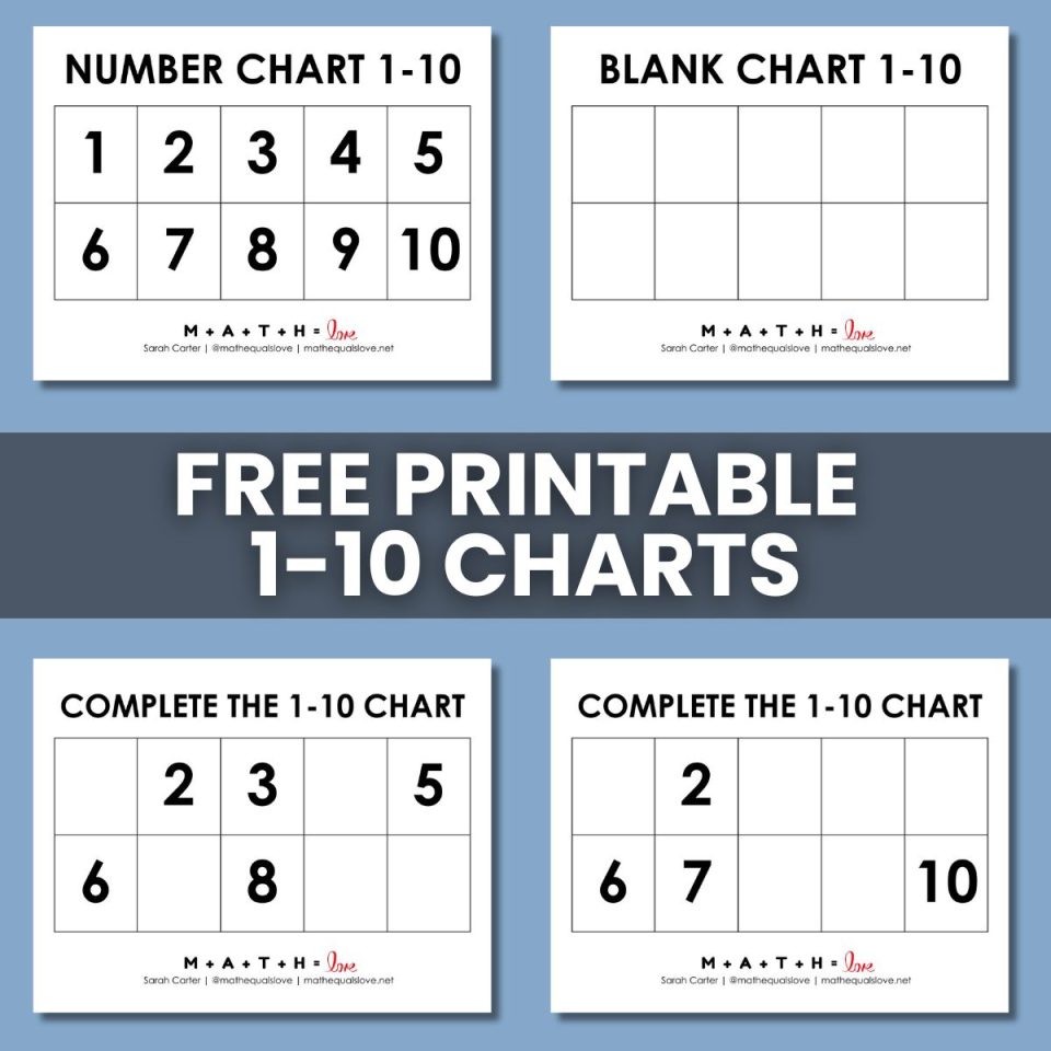Count and Match Ten Frame Worksheets (1-10) | Math = Love