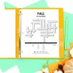 Fall Fill-In Word Puzzle | Math = Love