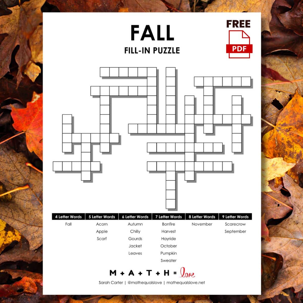 Printable Fall Math Activities and Games | Math = Love