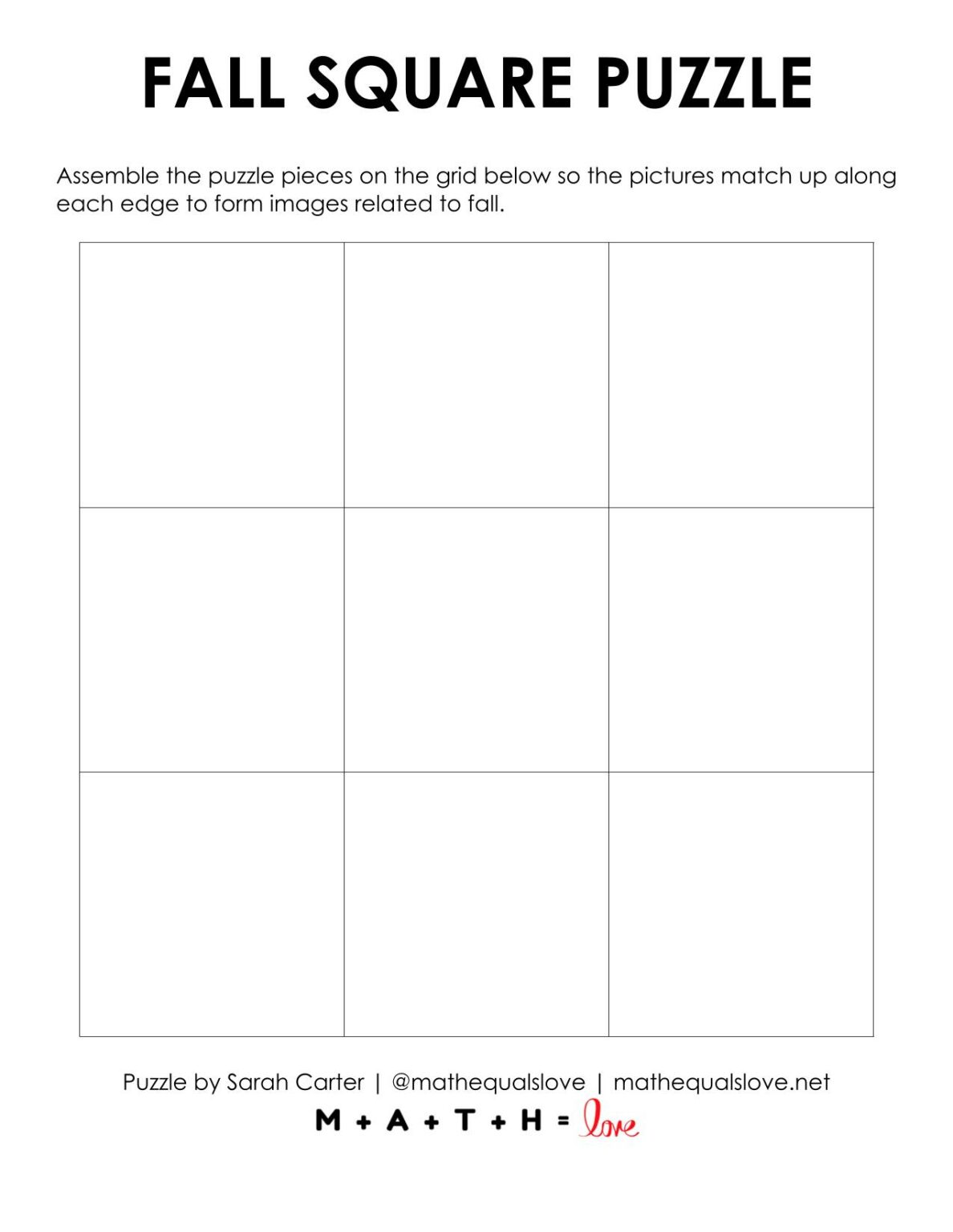 Square Fall Logic Puzzle | Math = Love