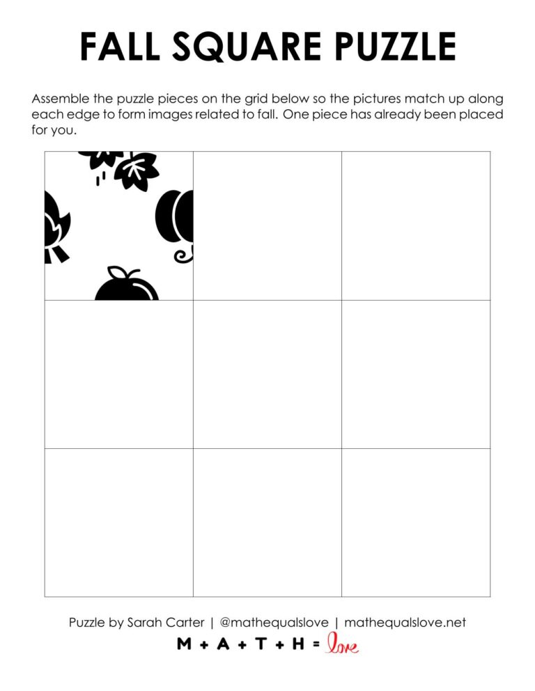 Square Fall Logic Puzzle | Math = Love