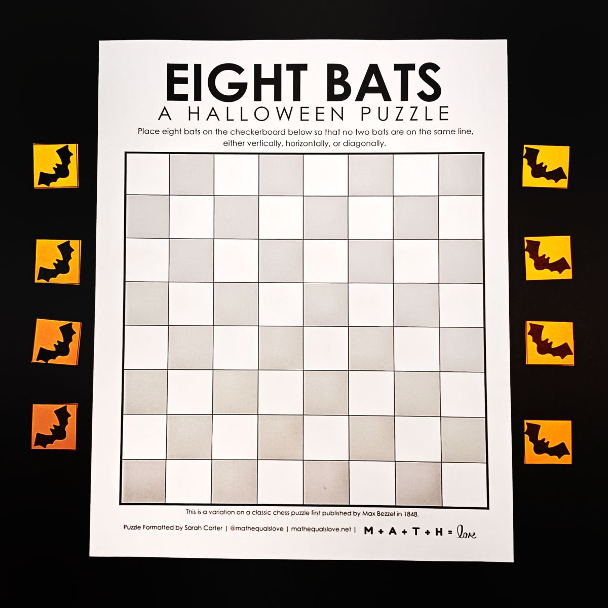 8 Bats Halloween Puzzle | Math = Love