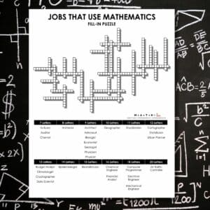 Jobs that Use Mathematics Fill-In Puzzle | Math = Love