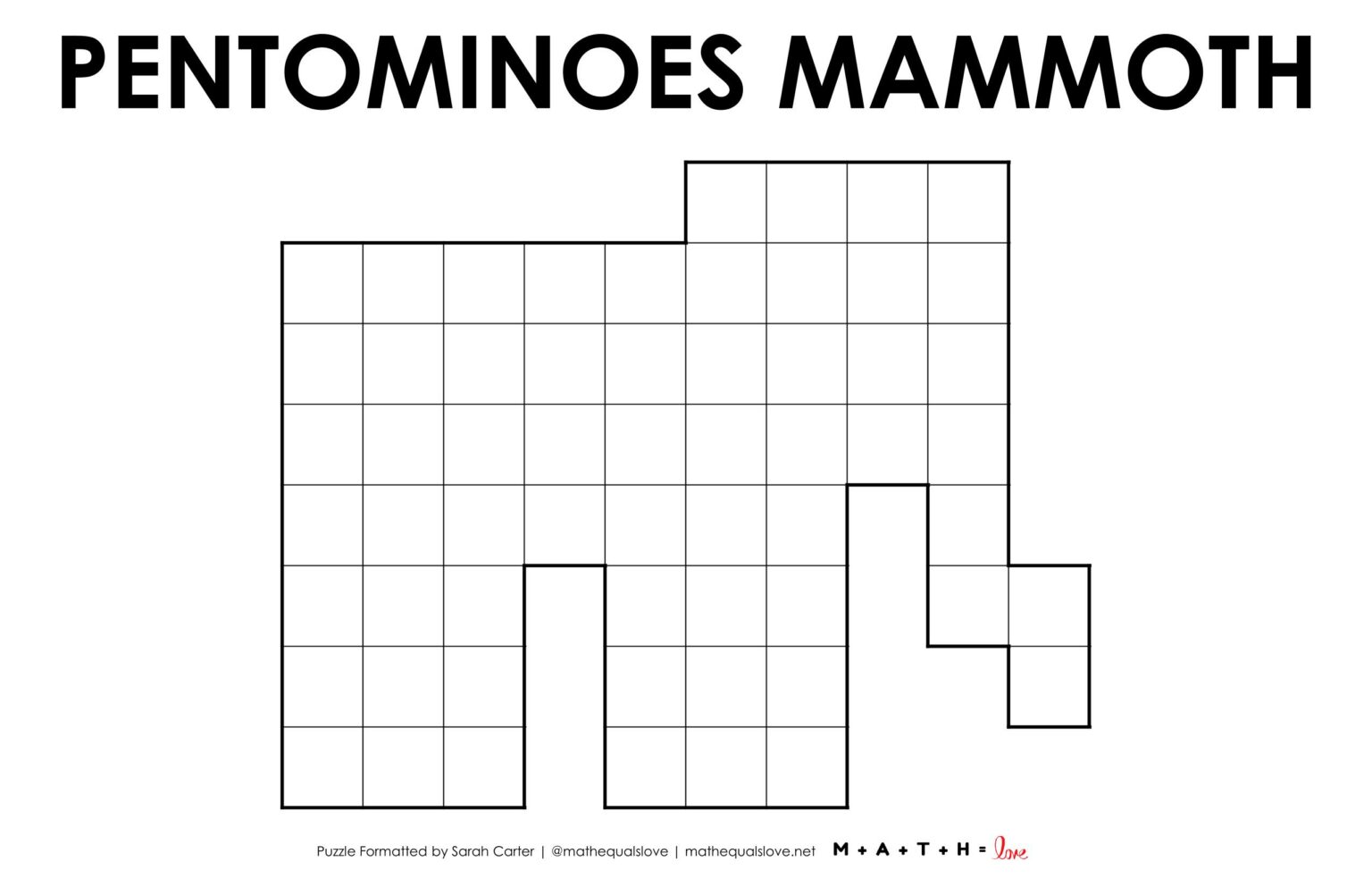 Pentominoes Mammoth Puzzle | Math = Love