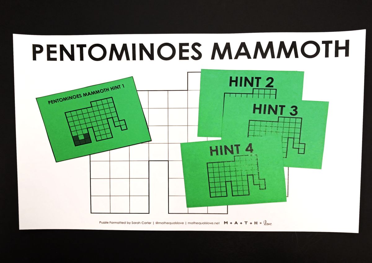 Pentominoes Mammoth Puzzle | Math = Love