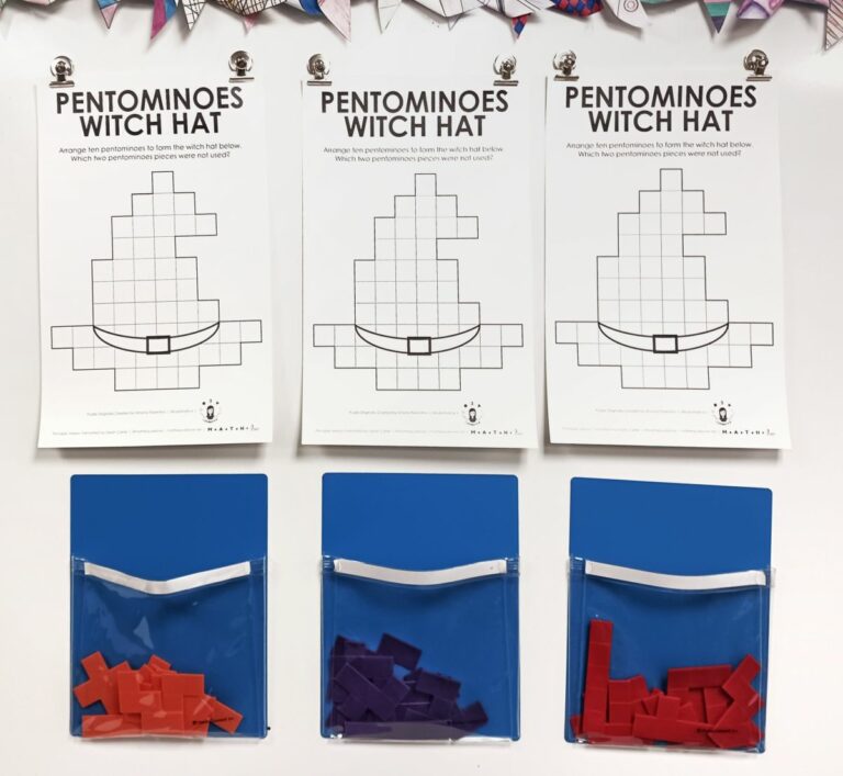 Witch Hat Pentominoes Puzzle for Halloween | Math = Love