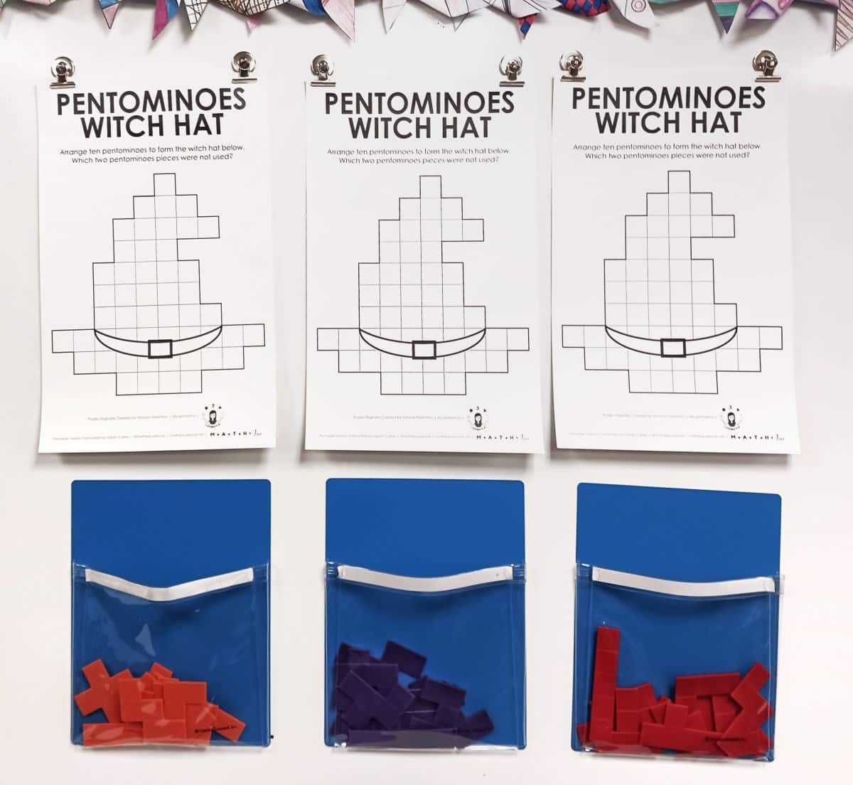 Witch Hat Pentominoes Puzzle for Halloween | Math = Love
