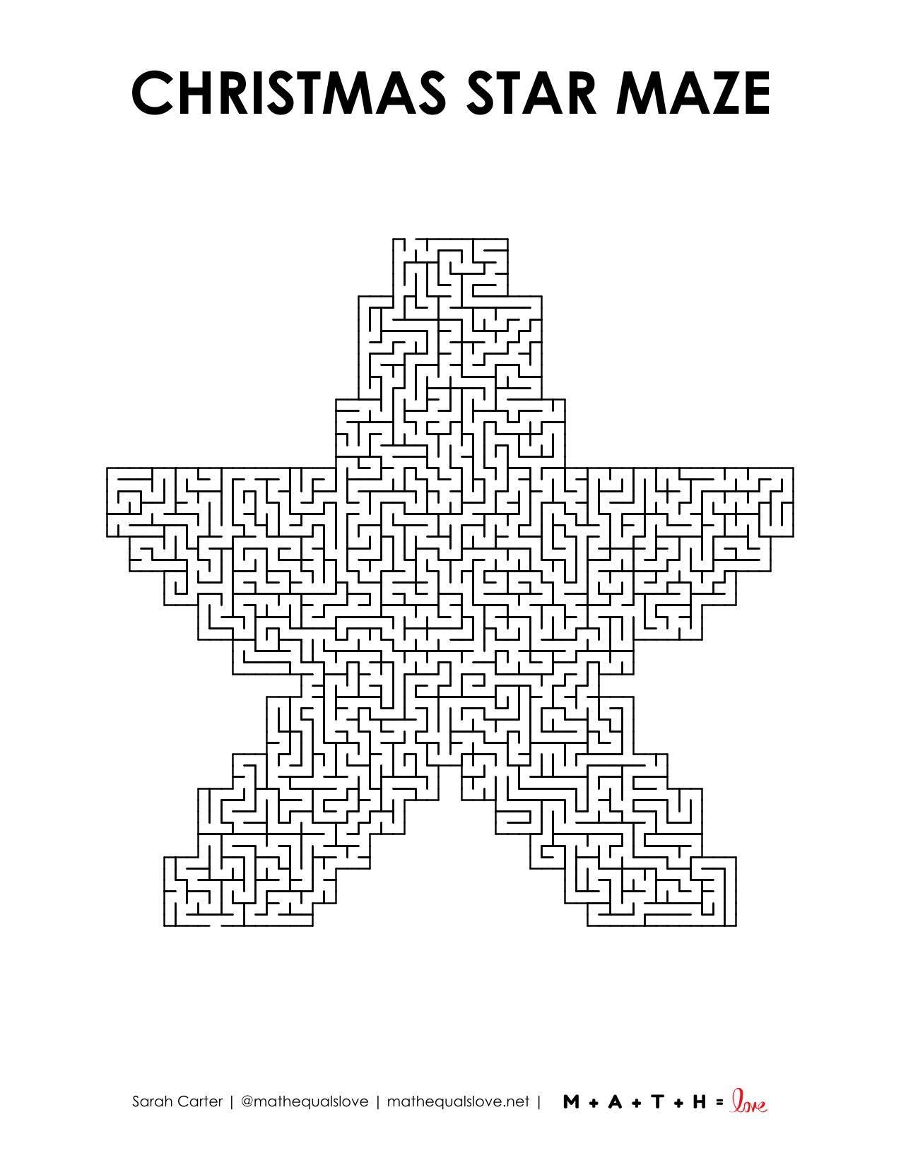 Christmas Star Maze [FREE PRINTABLE PDF]