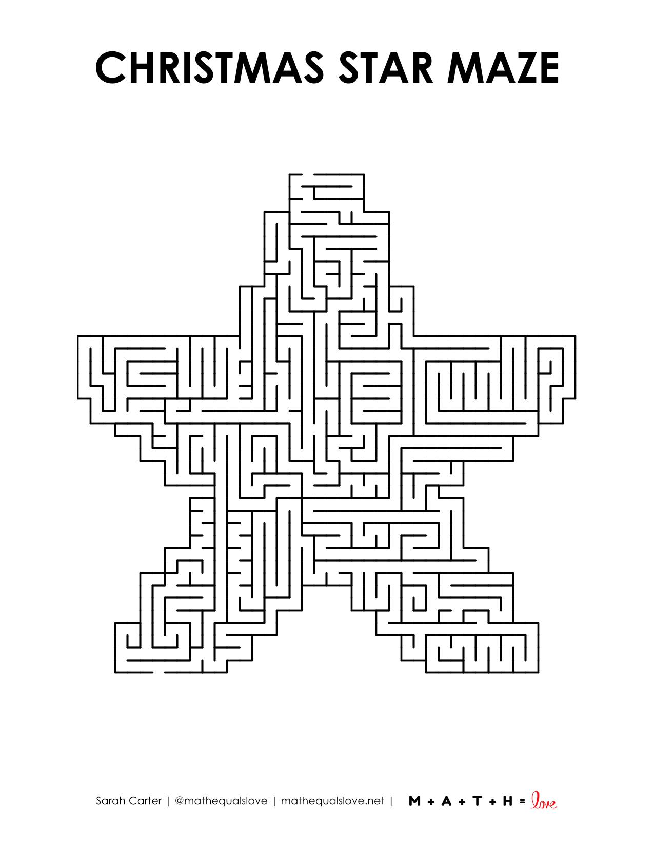 Christmas Star Maze [FREE PRINTABLE PDF]