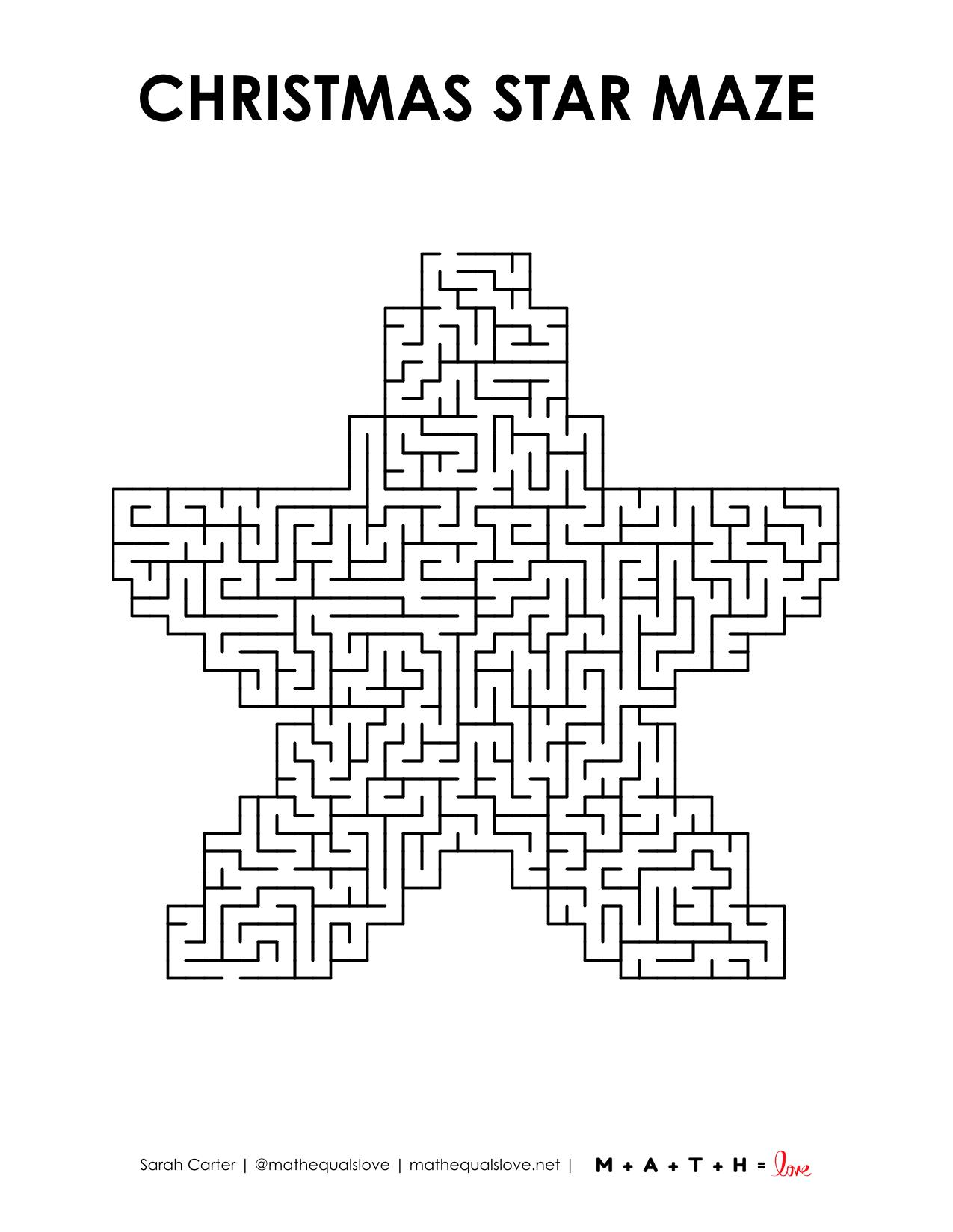Christmas Star Maze [FREE PRINTABLE PDF]