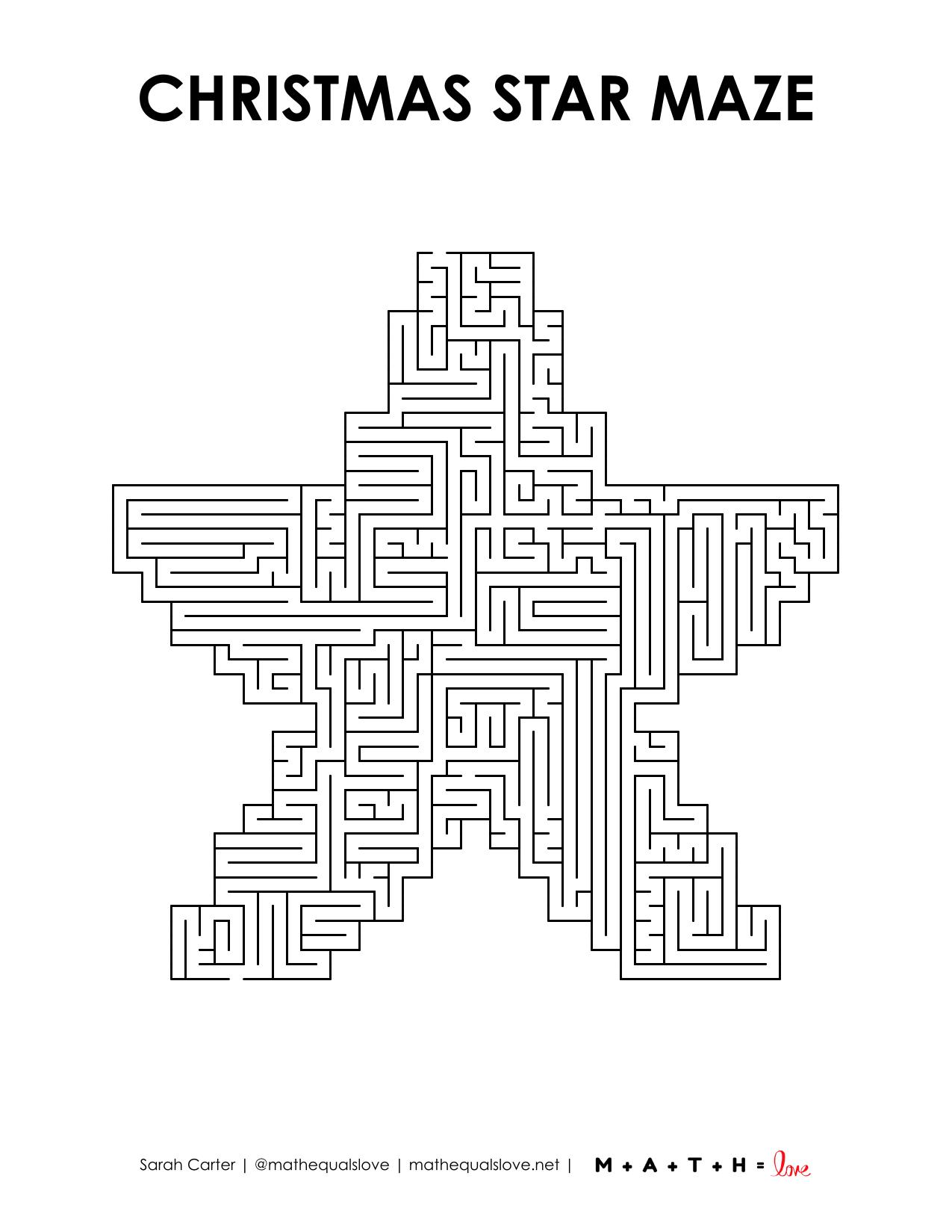 Christmas Star Maze [FREE PRINTABLE PDF]