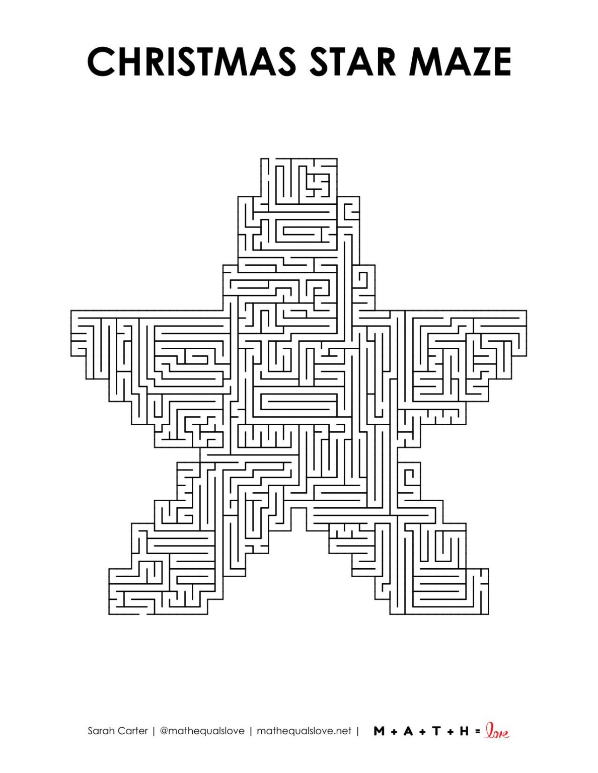 Christmas Star Maze [FREE PRINTABLE PDF]
