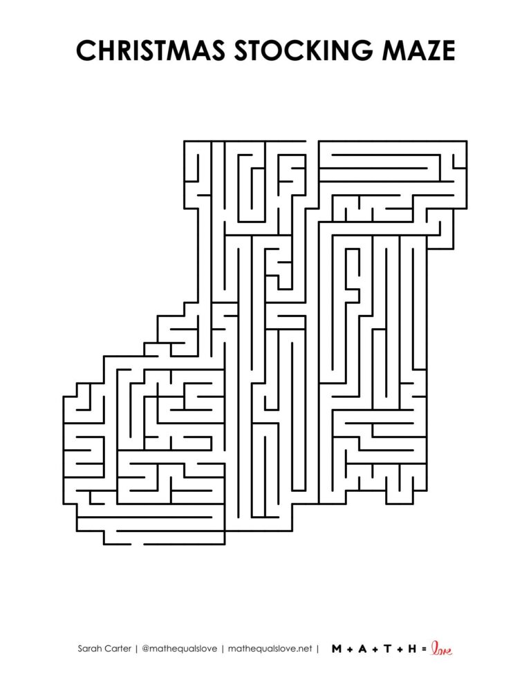 Christmas Stocking Maze [FREE Printable PDF]