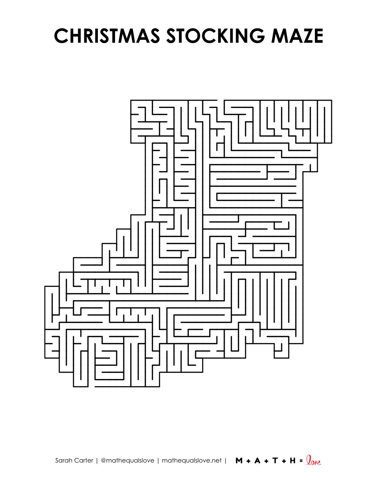 Christmas Stocking Maze [FREE Printable PDF]