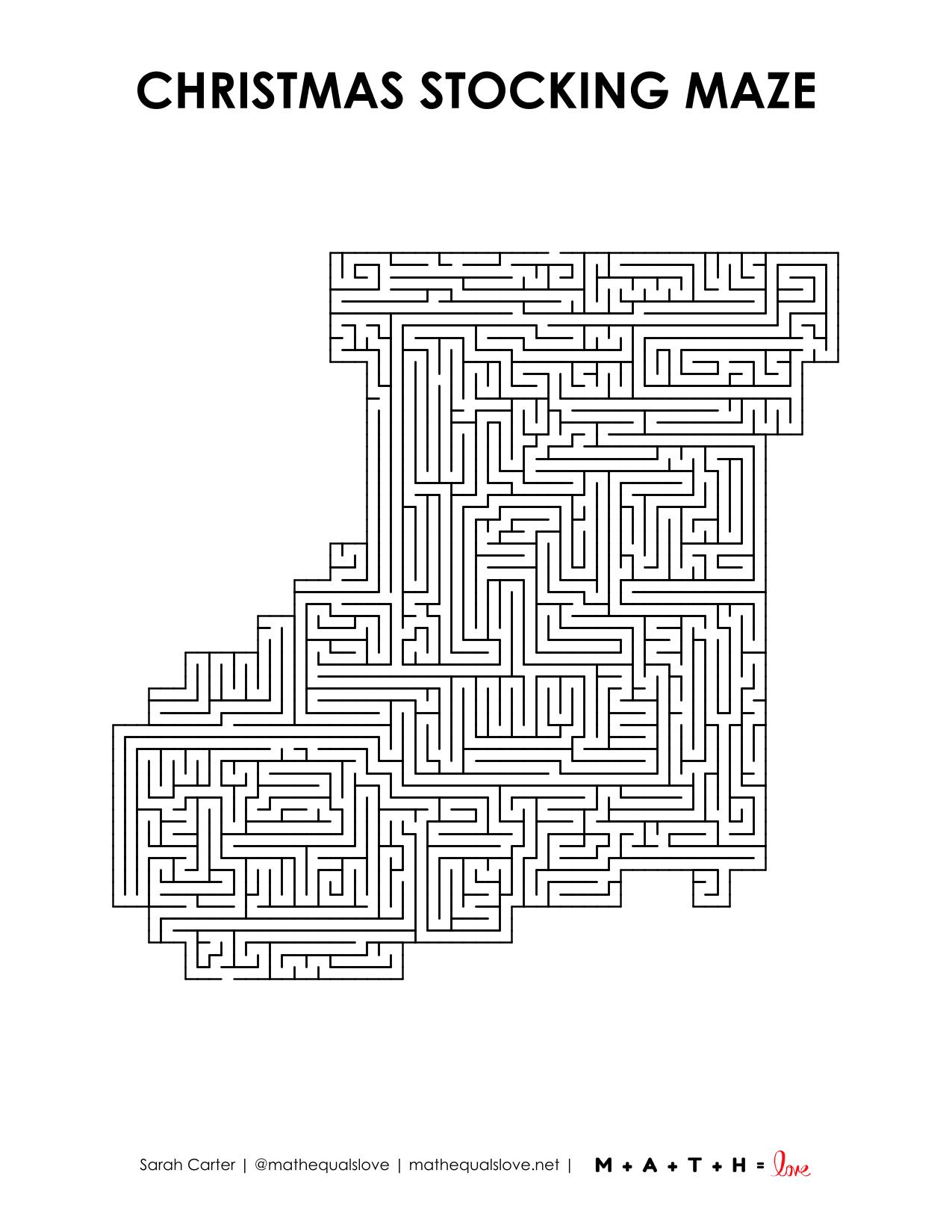 Christmas Stocking Maze [FREE Printable PDF]
