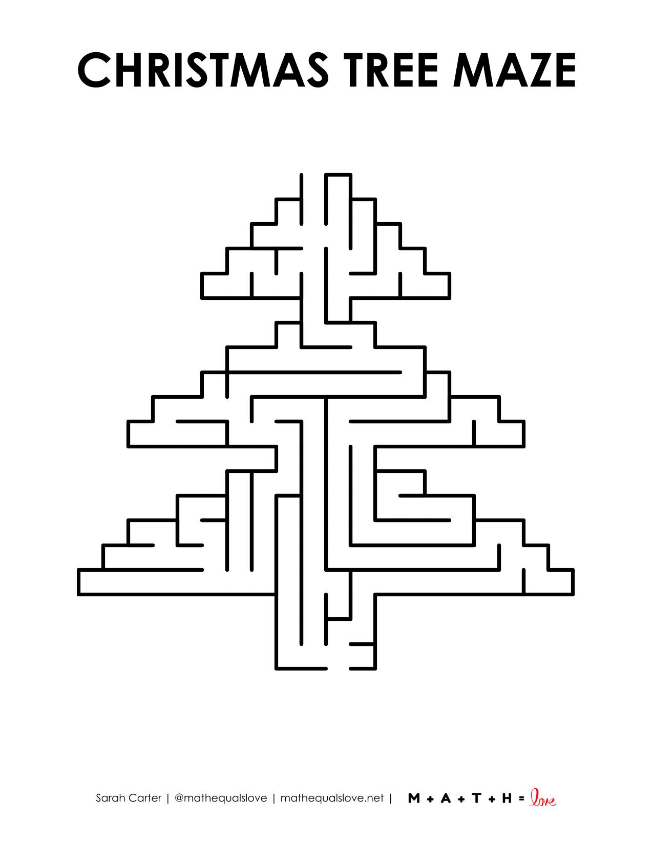 Christmas Tree Maze [FREE Printable PDF]