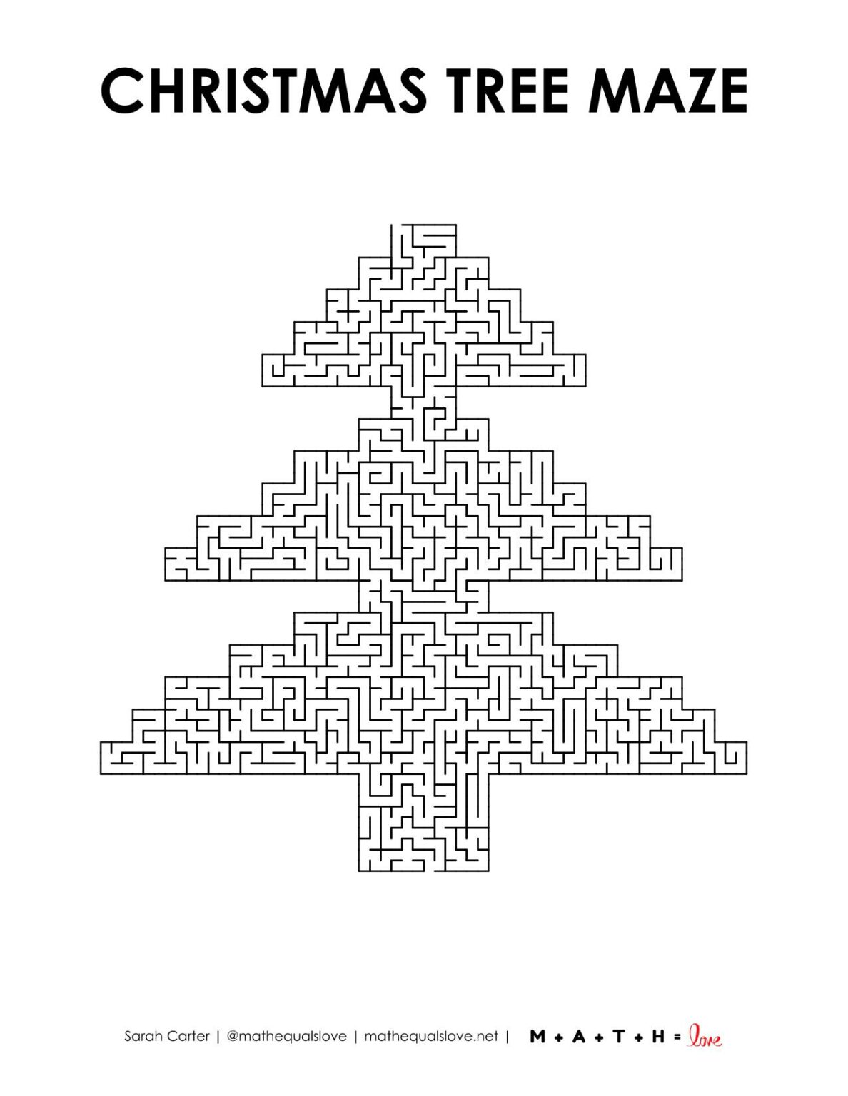 Christmas Tree Maze [FREE Printable PDF]