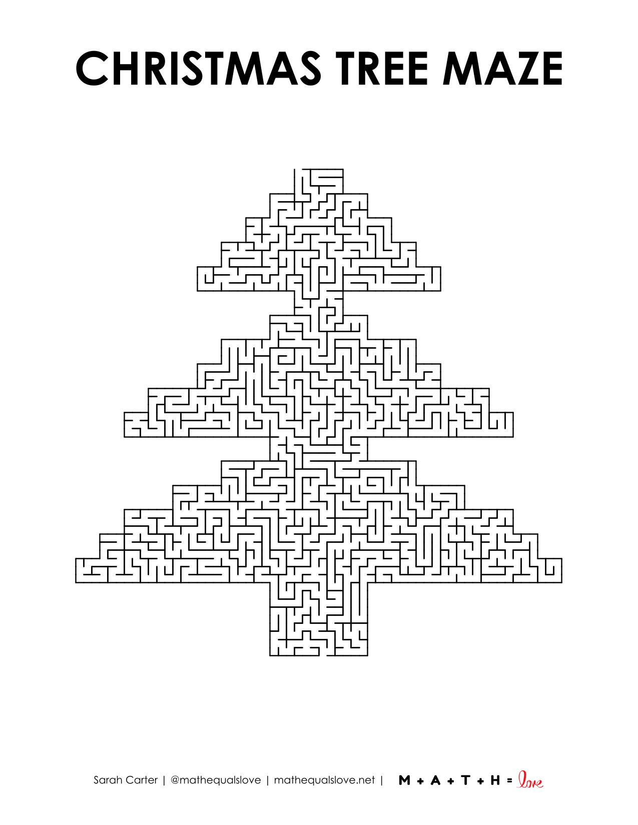 Christmas Tree Maze [FREE Printable PDF]