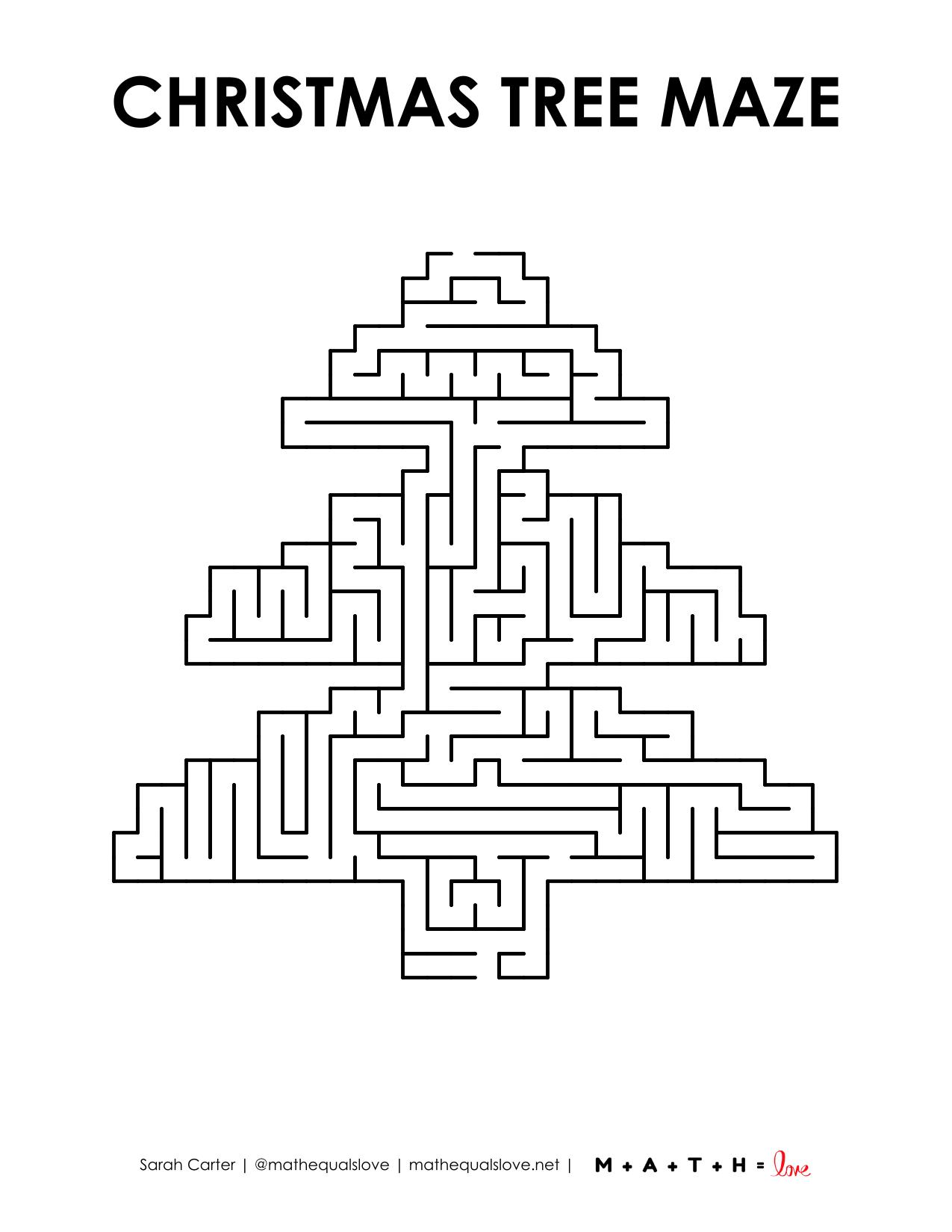 Christmas Tree Maze [FREE Printable PDF]