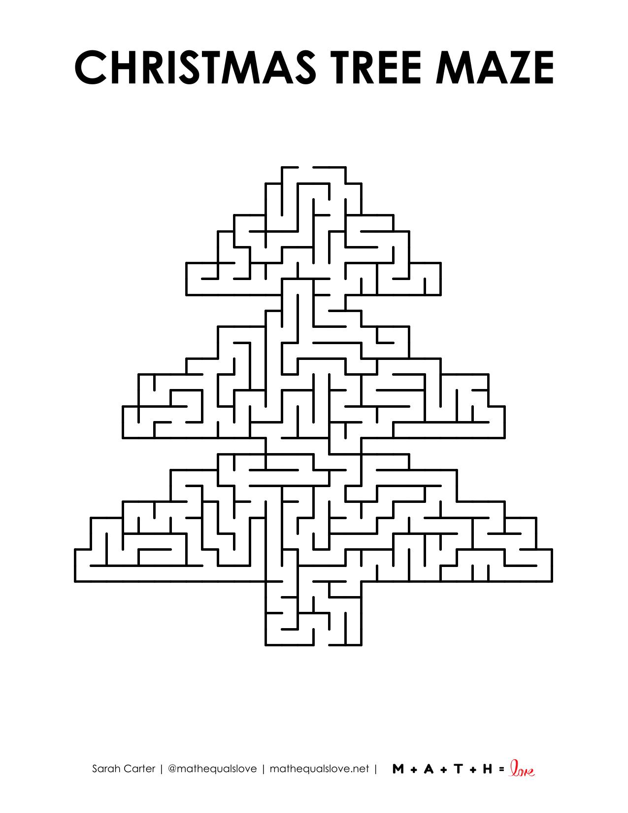 Christmas Tree Maze [FREE Printable PDF]