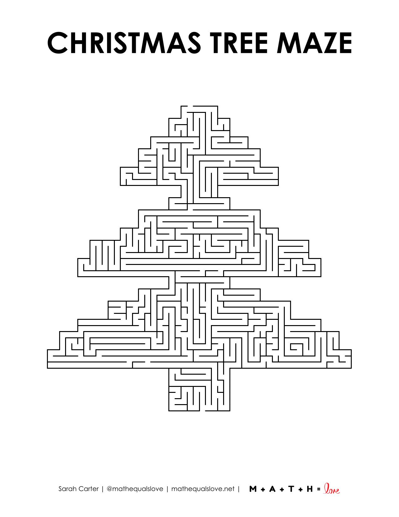 Christmas Tree Maze [FREE Printable PDF]