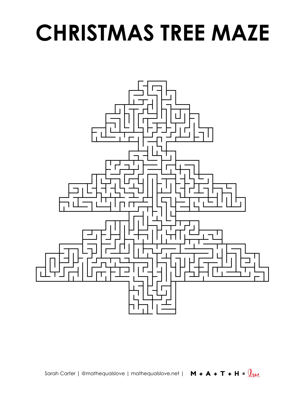 Christmas Tree Maze [FREE Printable PDF]