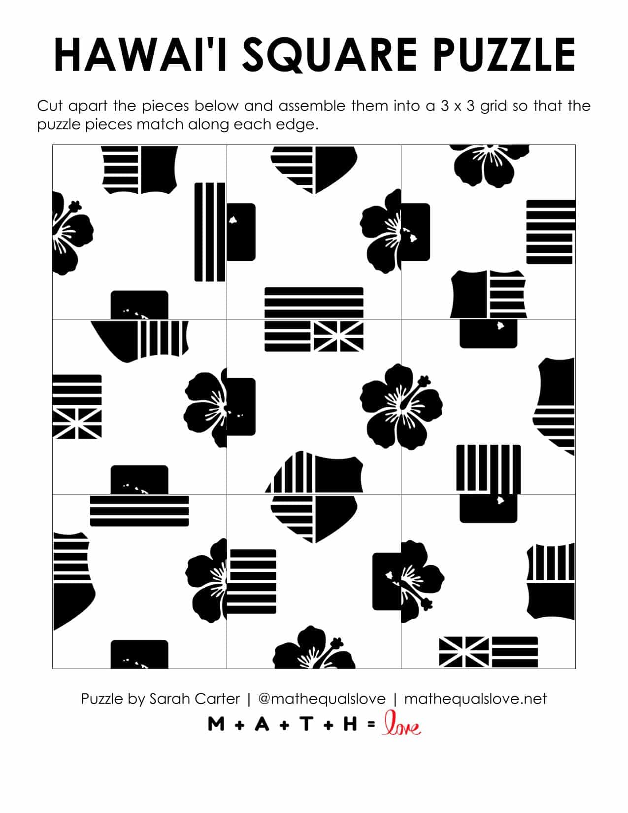 Hawai'i Square Edge Matching Puzzle | Math = Love