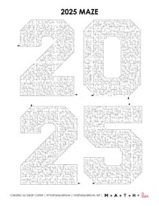 2025 Maze Worksheet | Math = Love