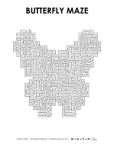 Spring Butterfly Maze Printable | Math = Love