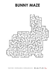 Easter Bunny Maze Printable | Math = Love