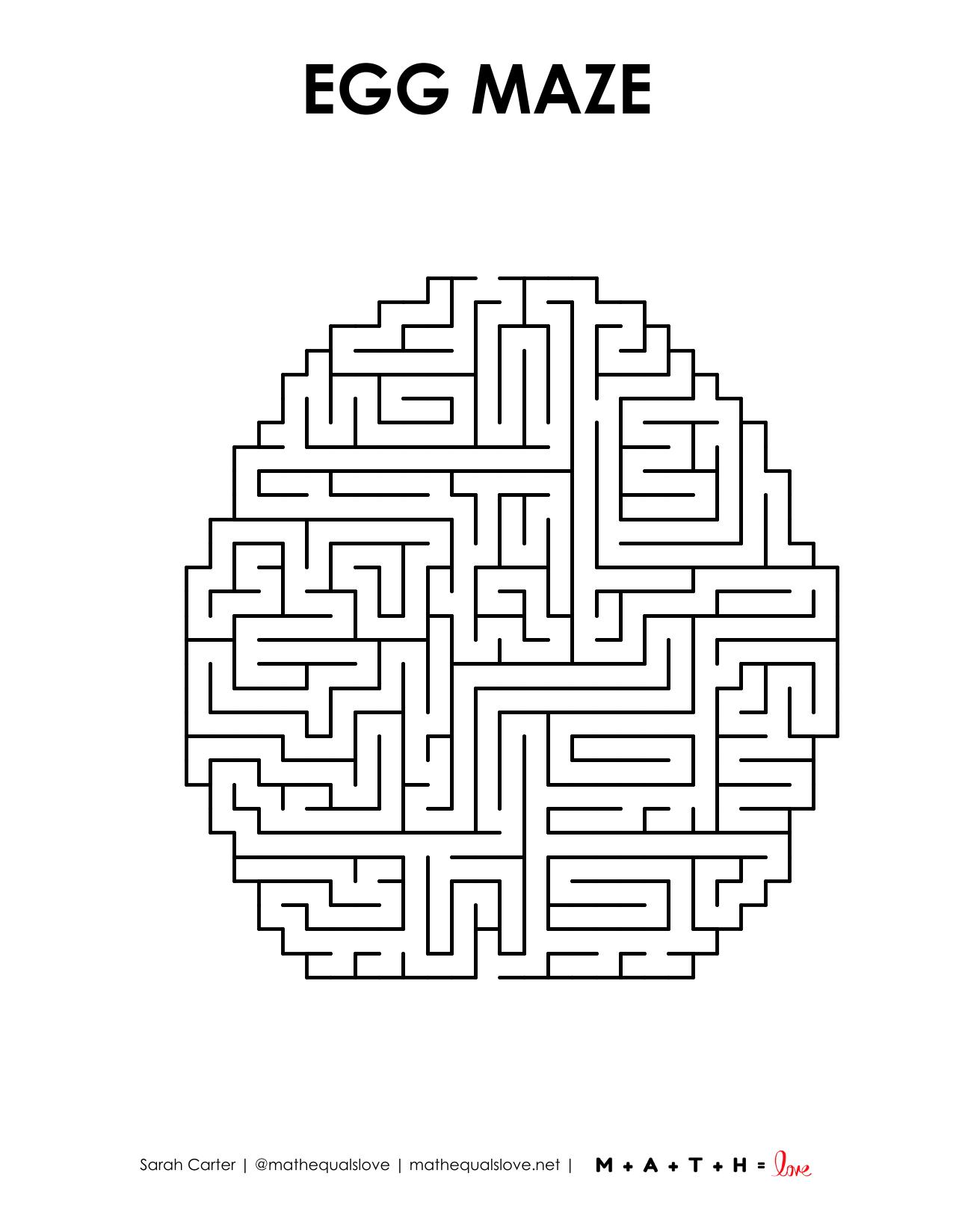 Easter Egg Maze Printable | Math = Love
