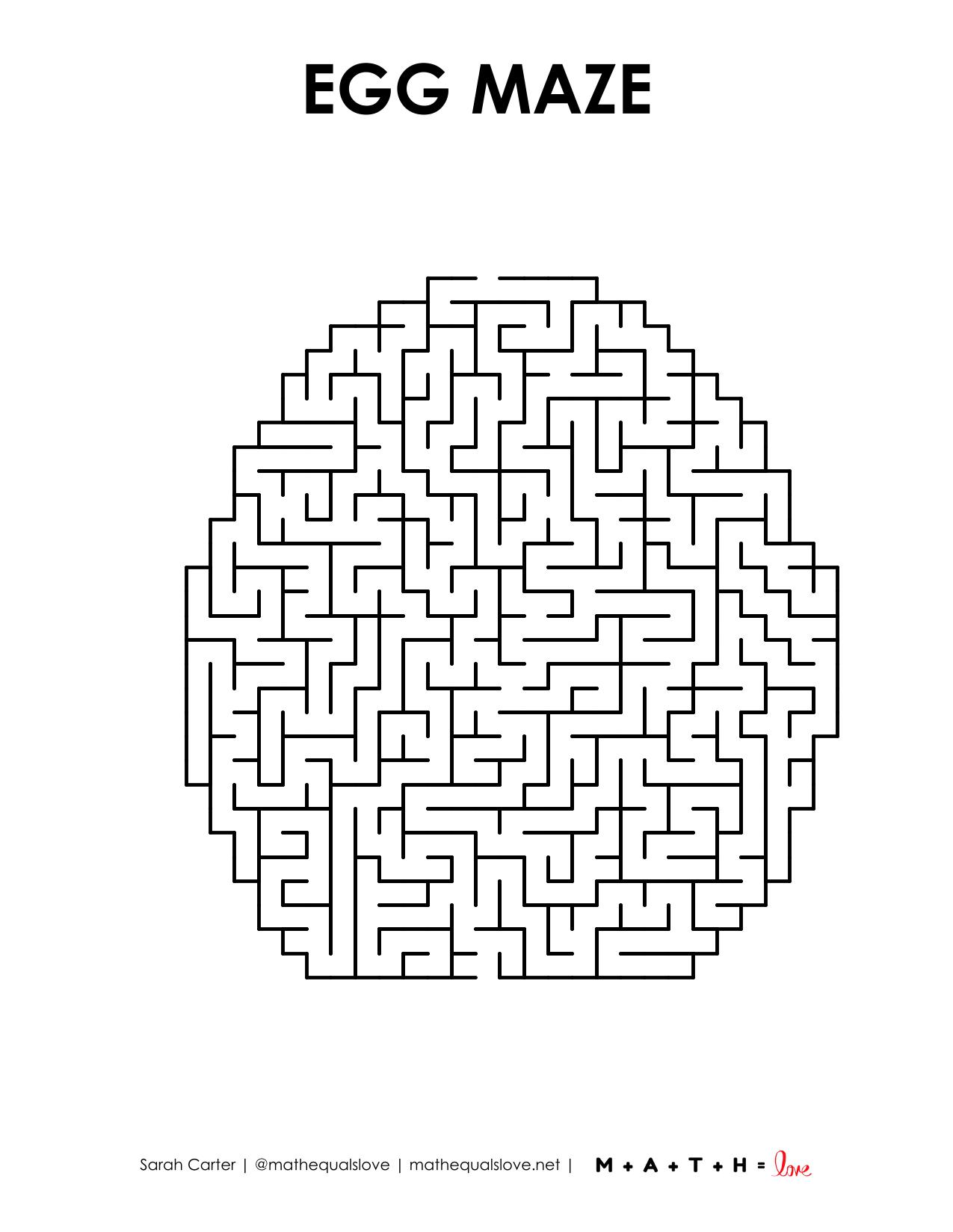 Easter Egg Maze Printable | Math = Love